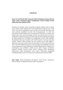 IMPLEMENTASI MODEL PEMBELAJARAN KOOPERATIF TIPE TEAM GAMES TOURNAMENT (TGT) DALAM MENINGKATKAN ...